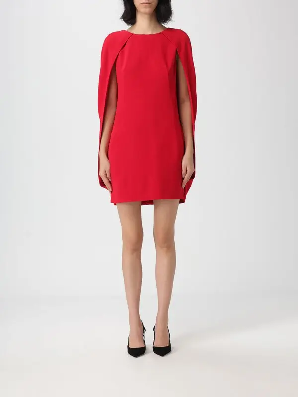 Alberta Ferretti Cape Dress - Red