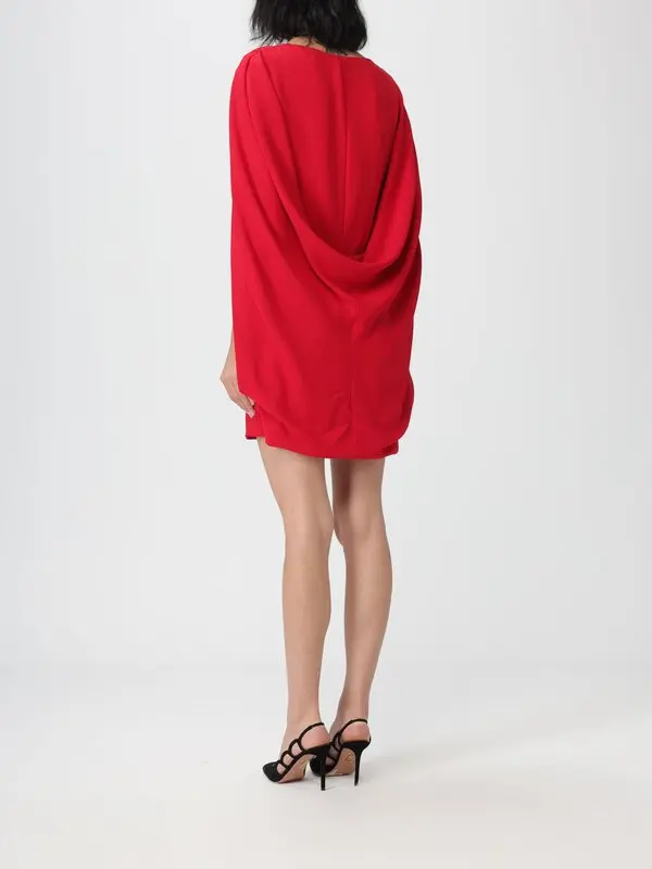 Alberta Ferretti Cape Dress - Red