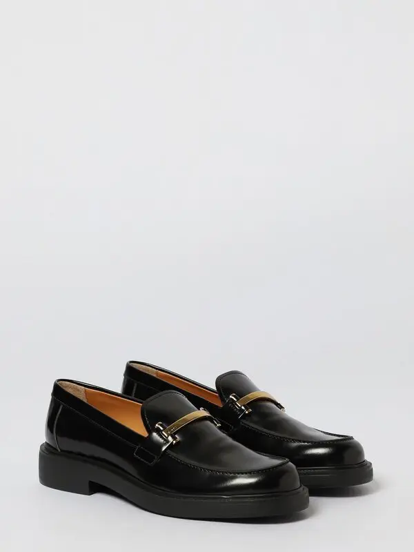 TOD'S Leather Loafers With Gold Hardware