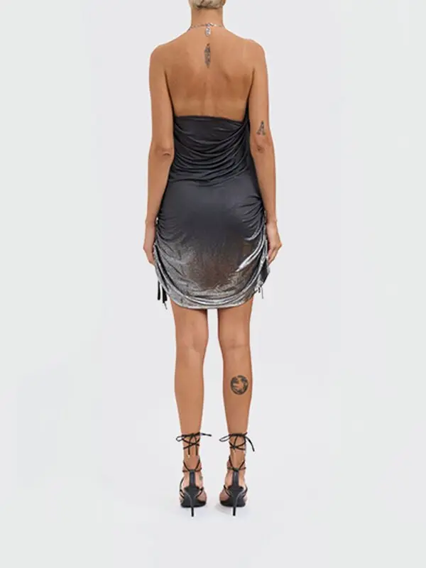 diesel silver dress DIESEL Sleek Silver Bodycon Dress by Diesel