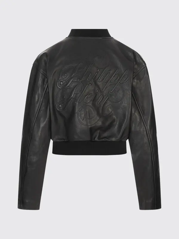 Philipp Plein Leather Bomber Jacket