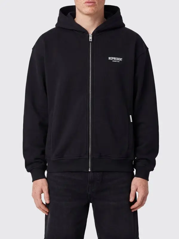 REPRESENT Zip Up Hoodie - Black