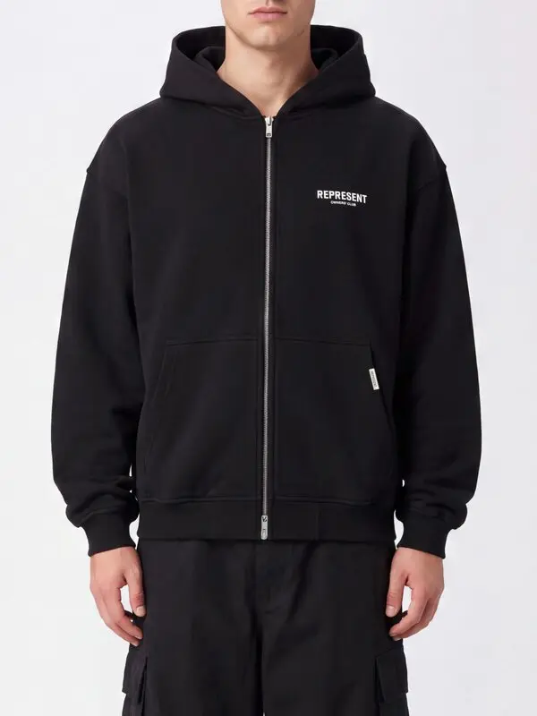 REPRESENT Zip Up Hoodie - Black