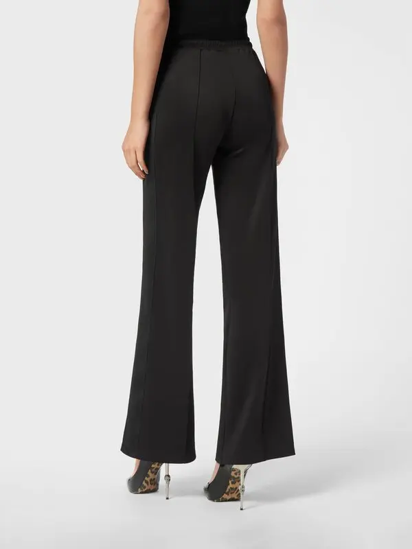 Philipp Plein Wide-leg Embellished Track Pants - Black