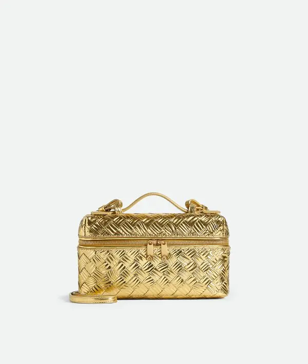 Bottega Veneta Intrecciato Vanity Case - Gold