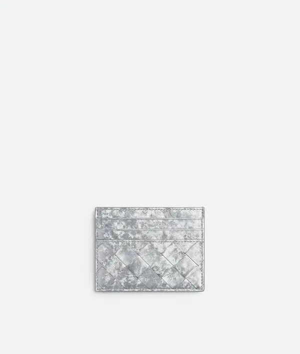 Bottega Veneta Intrecciato Credit Card Case - Silver