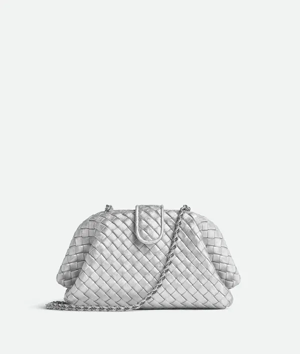 Bottega Veneta Small Lauren 1980 Clutch - Silver