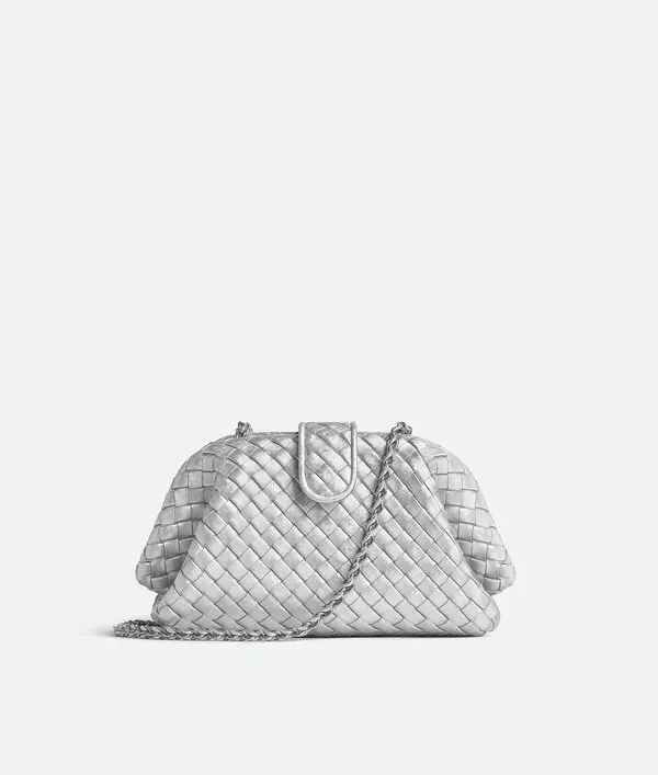 Bottega Veneta Small Lauren 1980 Clutch - Silver