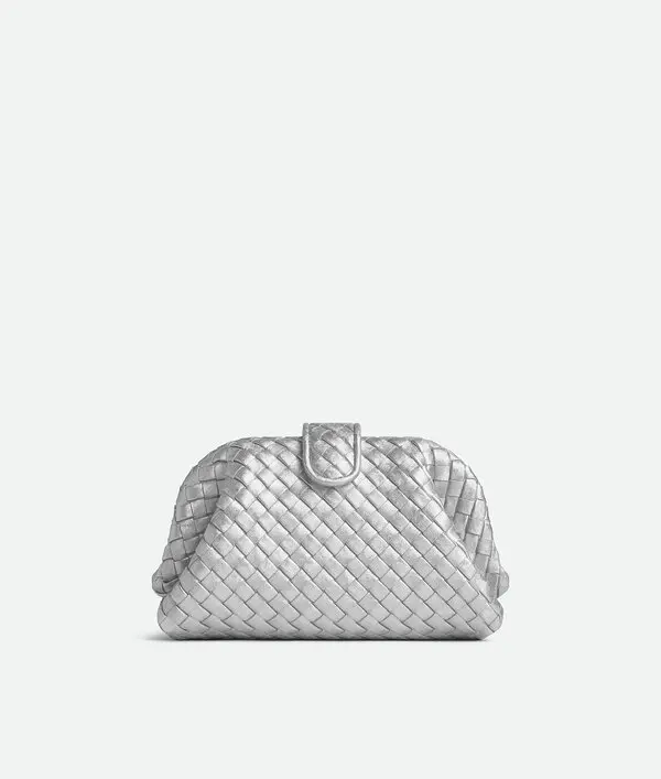 Bottega Veneta Small Lauren 1980 Clutch - Silver