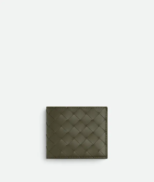 BOTTEGA  VENETA Intrecciato Bi-fold Wallet With Coin Purse - Crocodile