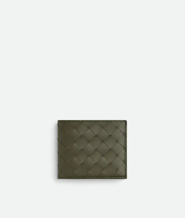 Bottega Veneta Intrecciato Bi-fold Wallet With Coin Purse - Crocodile