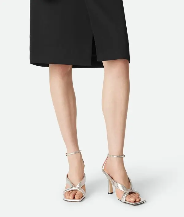 Bottega Veneta Riva Strap Sandal - Silver