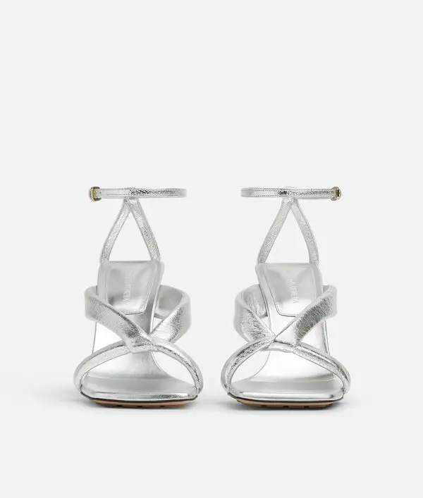 Bottega Veneta Riva Strap Sandal - Silver