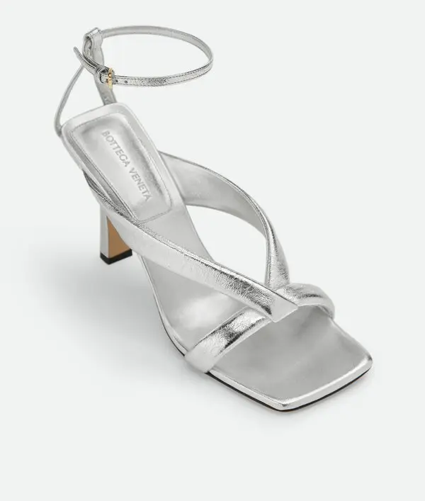 Bottega Veneta Riva Strap Sandal - Silver