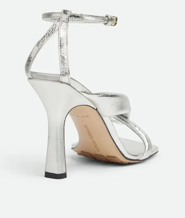Bottega Veneta Riva Strap Sandal - Silver