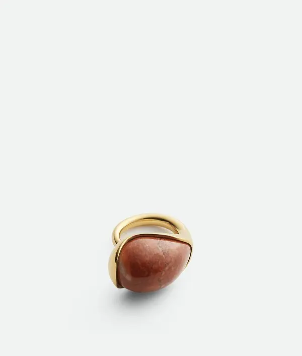 Bottega Veneta Large Drop Marble Ring - Red Marble