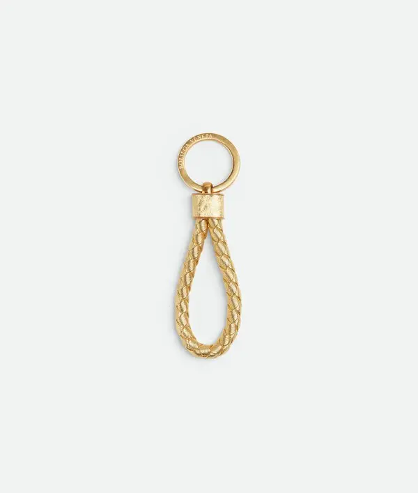 BOTTEGA  VENETA Intreccio Key Ring - Gold