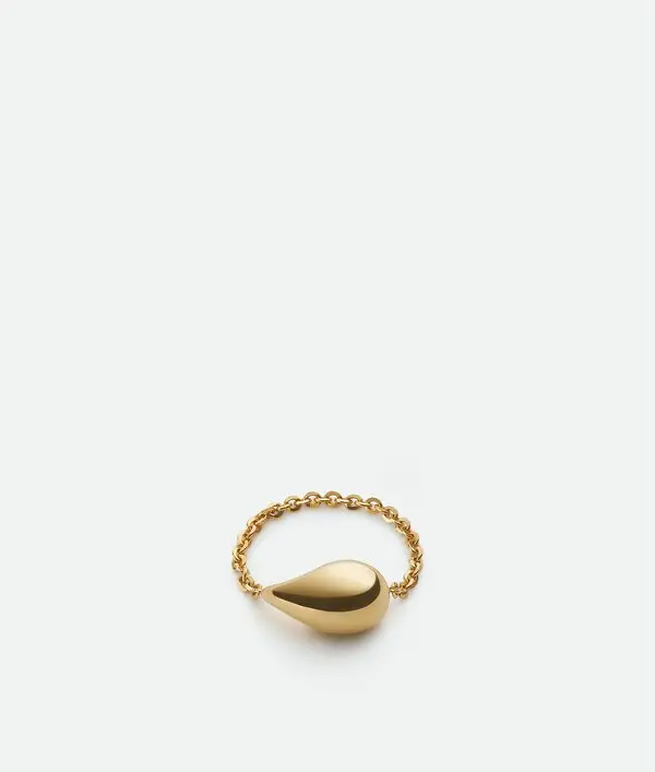 BOTTEGA  VENETA Drop Chain Ring - Yellow Gold