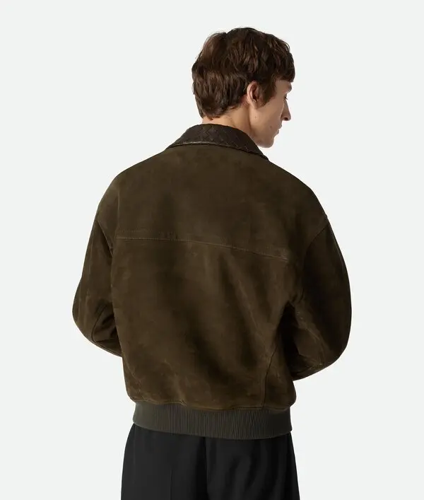 Bottega Veneta Suede Leather Blouson - Deep Moss
