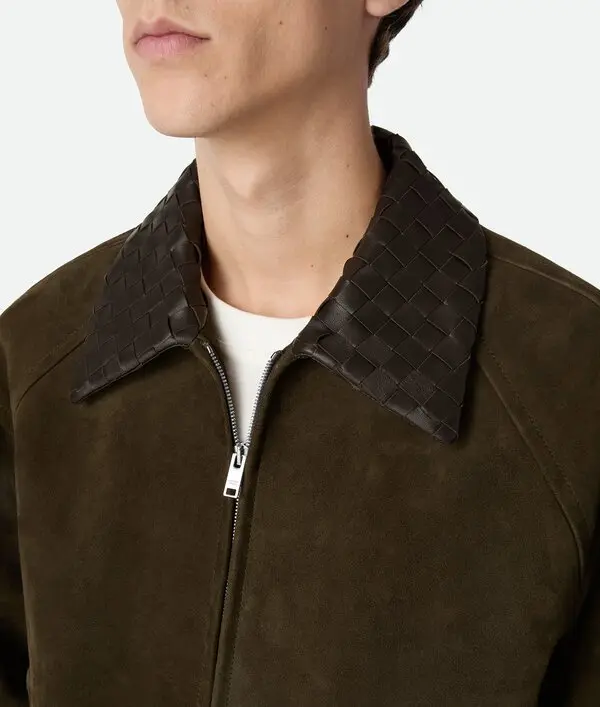 Bottega Veneta Suede Leather Blouson - Deep Moss