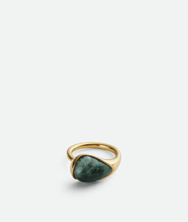 Bottega Veneta Small Drop Marble Ring - Green Marble Alpi
