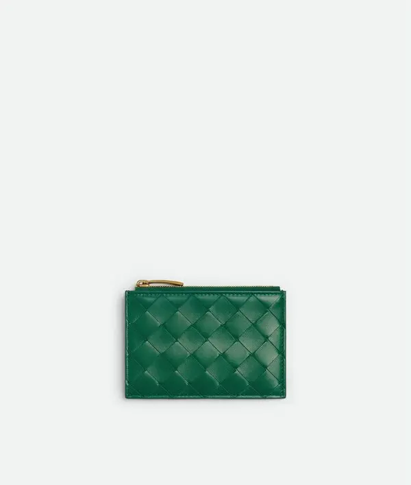 Bottega Veneta Intrecciato Zipped Card Case - Jungle