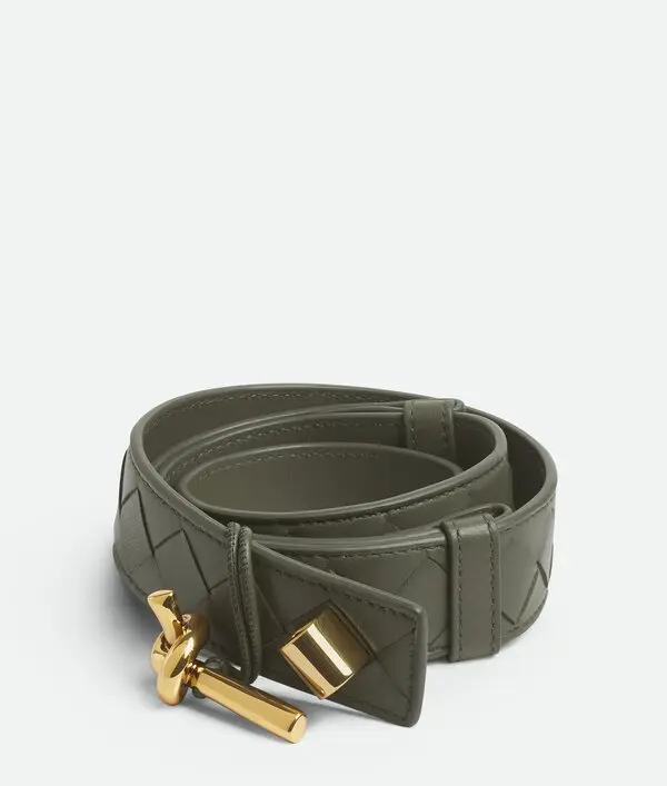 BOTTEGA  VENETA Intrecciato Leather Andiamo Belt - Pickle