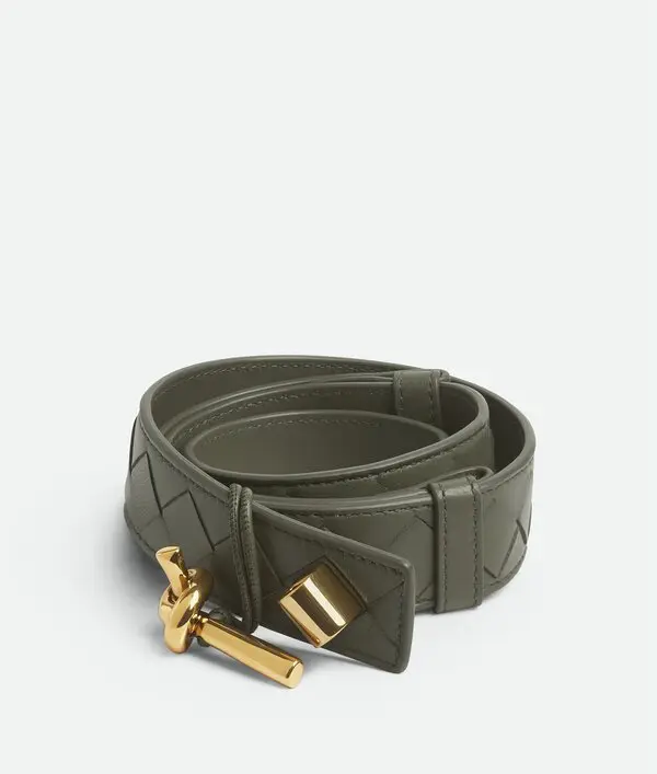 BOTTEGA  VENETA Intrecciato Leather Andiamo Belt - Pickle