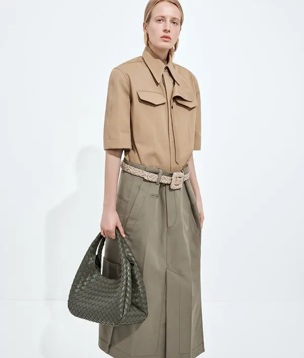 Bottega Veneta Intrecciato Leather Shoulder Bag - Pickle