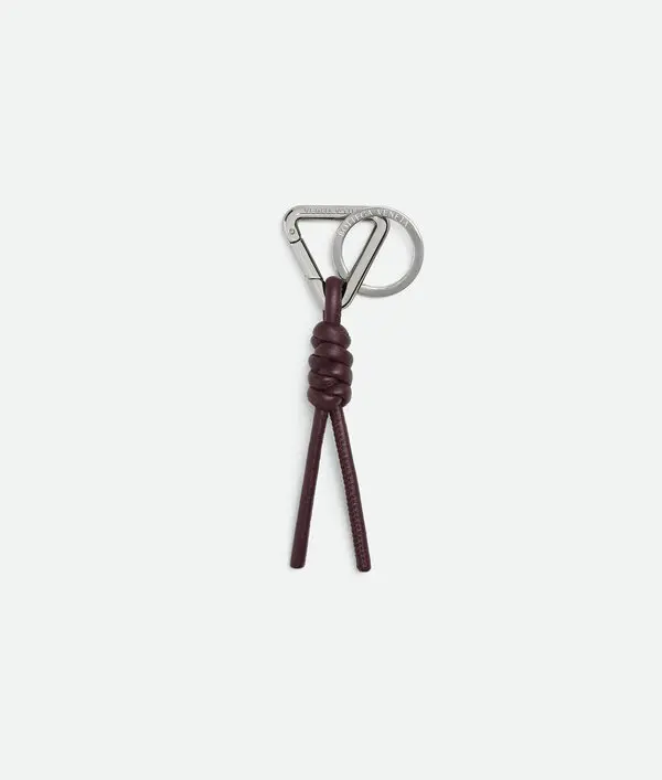 BOTTEGA  VENETA Triangle Key Ring - Dark Barolo