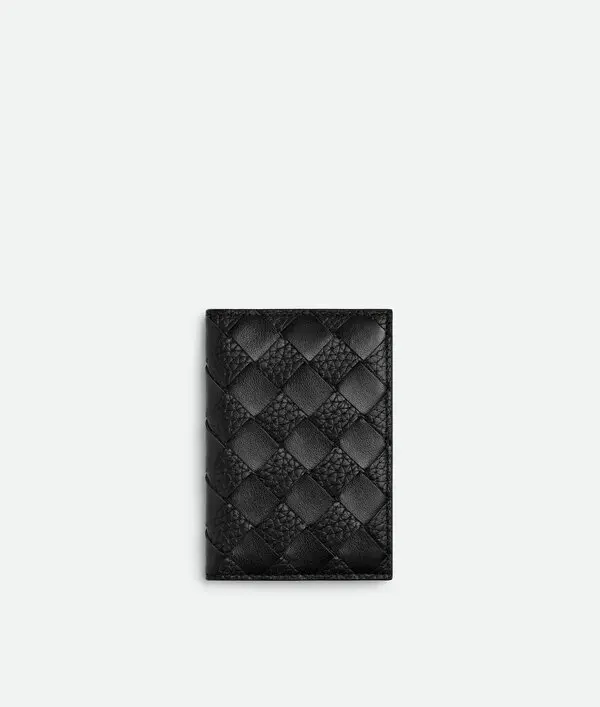 Bottega Veneta Intrecciato Flap Card Case - Black