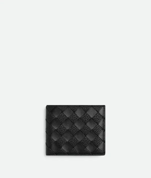 BOTTEGA  VENETA Intrecciato Bi-fold Wallet - Black