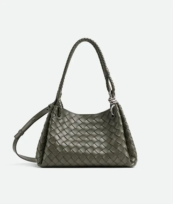 BOTTEGA  VENETA Intrecciato Leather Shoulder Bag - Pickle