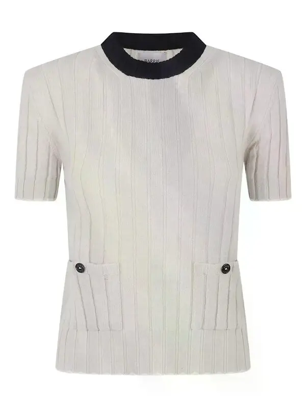 BARRIE Ribbed Knit Top - Grey