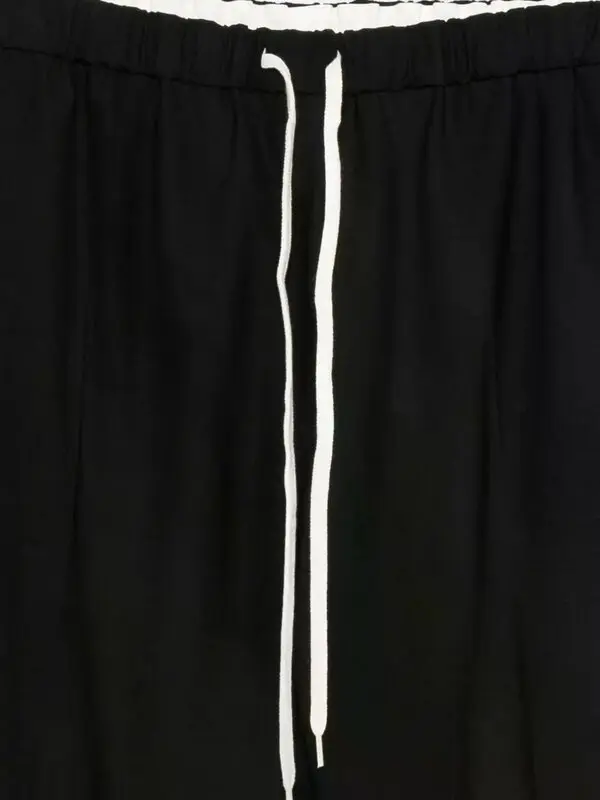 MAISON MARGIELA Wool Blend Drawstring Trousers - Black