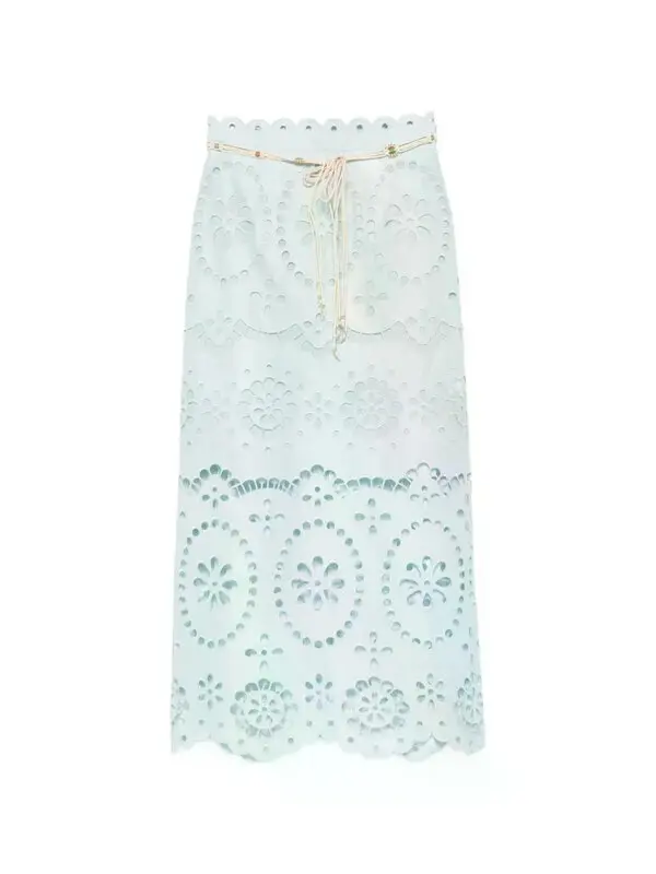 Zimmermann Awaken Embroidered Midi Skirt