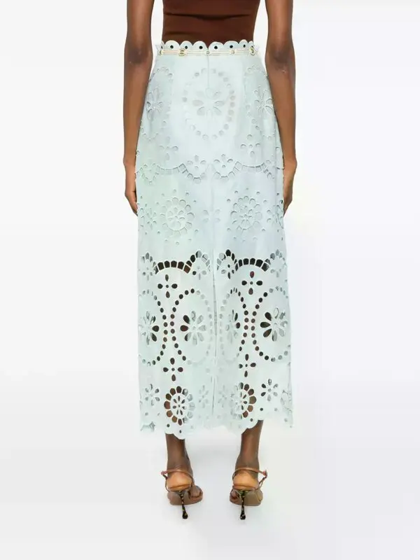 Zimmermann Awaken Embroidered Midi Skirt