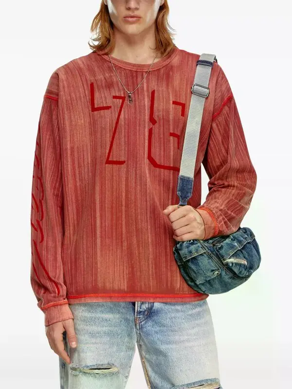 DIESEL® Graphic-print Cotton Jumper - Red