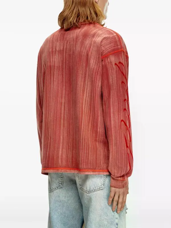DIESEL® Graphic-print Cotton Jumper - Red