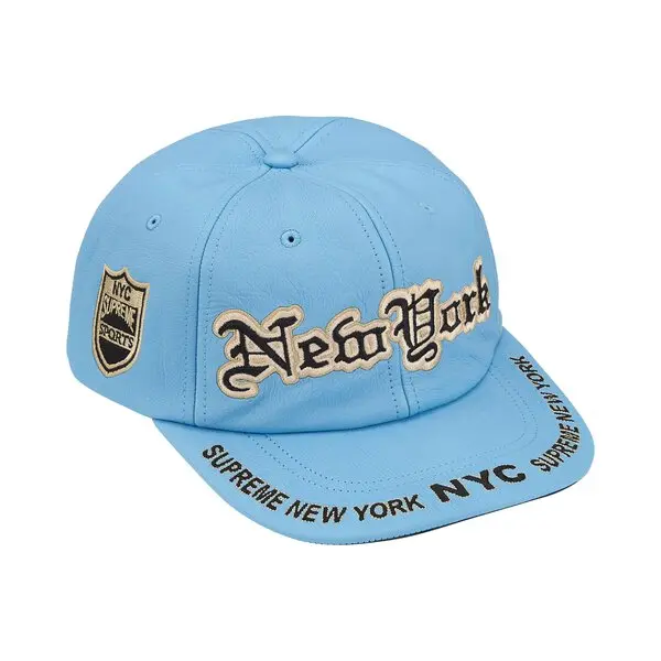 Supreme Leather 6-panel Cap - Blue