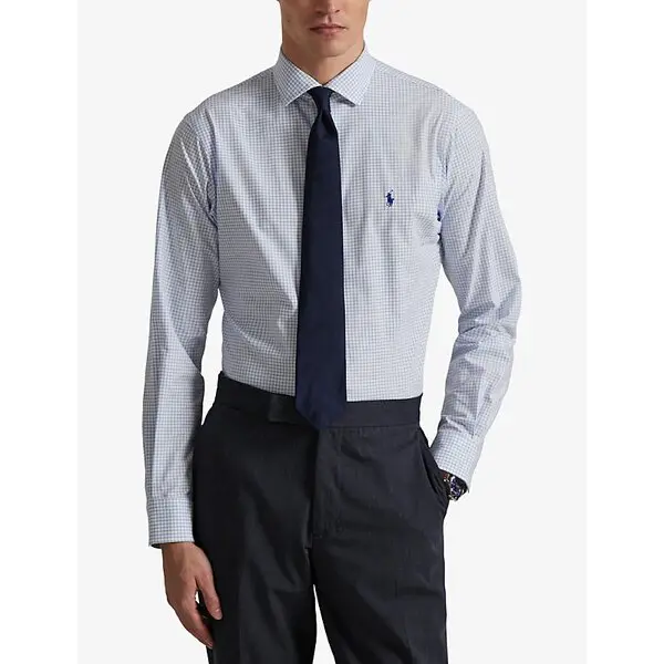 Polo Ralph Lauren Gingham Brand-embroidered Stretch-cotton Shirt