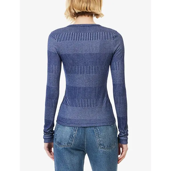 Rag & Bone Two-tone Henley Knit Top