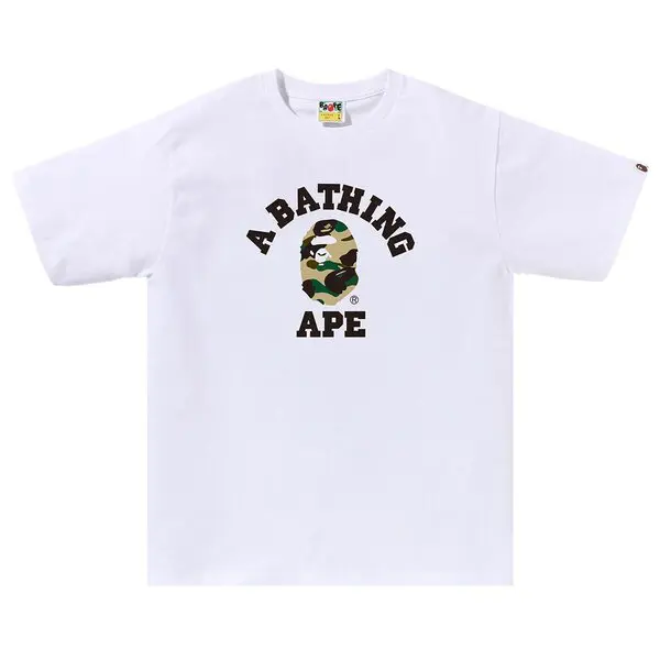 A BATHING APE 1st Camo College Tee - White