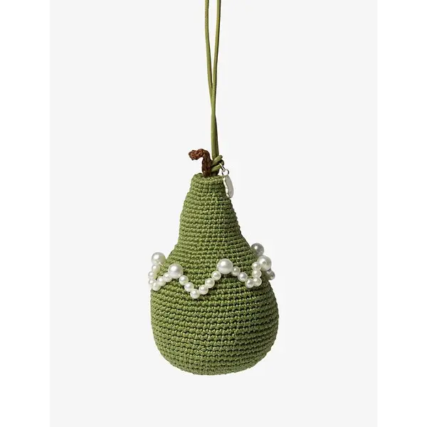 GOHAR WORLD Pear Crochet Bag Charm - Green