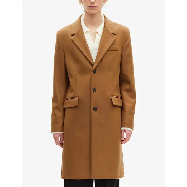 The Kooples Lapel Single-breasted Wool-blend Coat