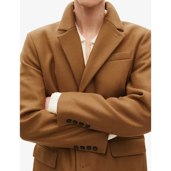 The Kooples Lapel Single-breasted Wool-blend Coat