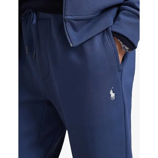 Polo Ralph Lauren Brand-embroidered Tapered-leg Cotton-blend Jogging Bottoms - Blue