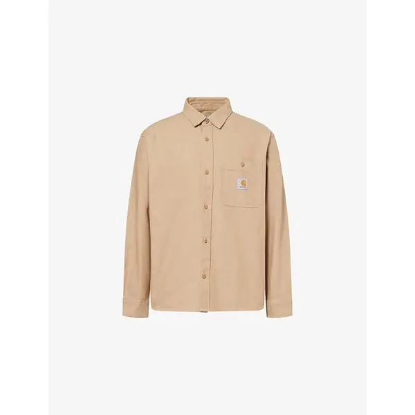 Carhartt Work In Progress Edgar Logo-patch Cotton Shirt - Peanut Wax