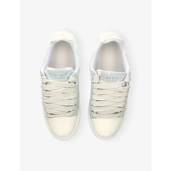 NUMERIS Atelier Denim And Leather Trainers - Pale Blue