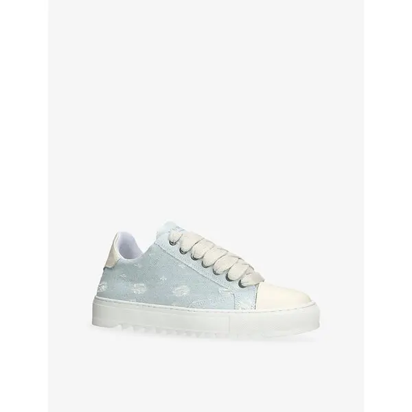 NUMERIS Atelier Denim And Leather Trainers - Pale Blue
